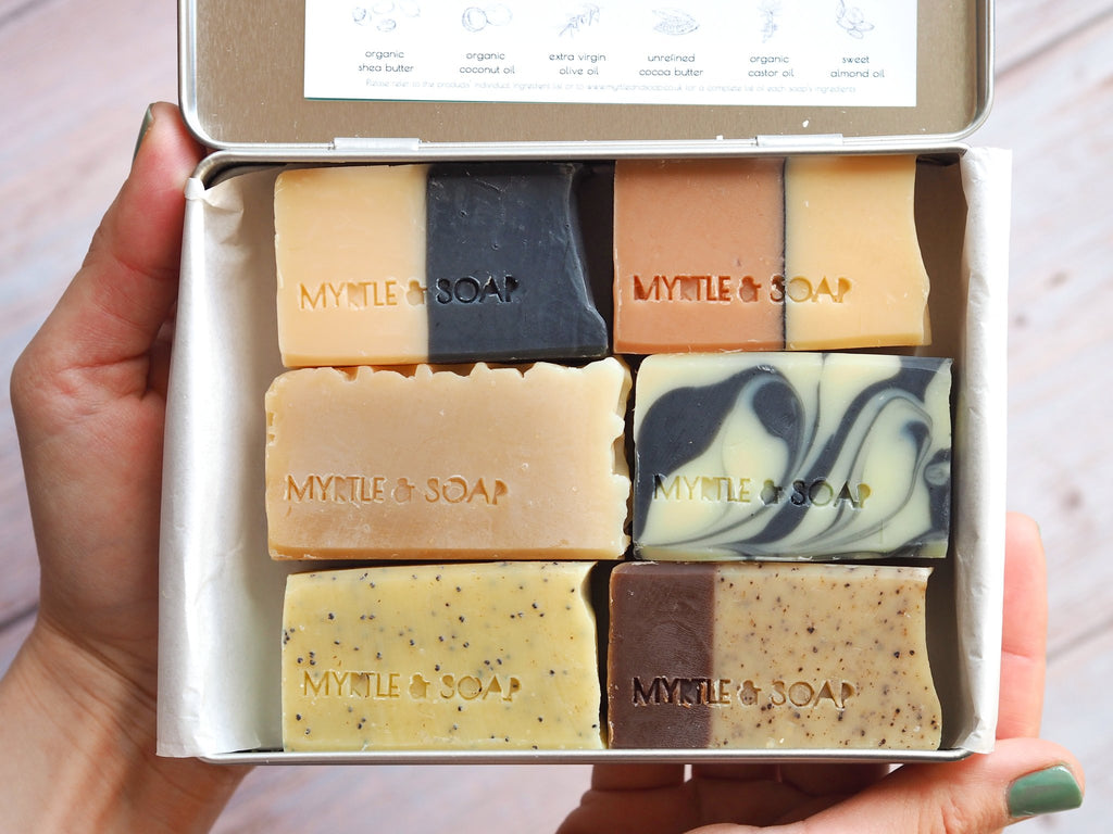 Myrtle & Soap Silver 6 Mini Soaps Gift Box | Natural | Handmade ...